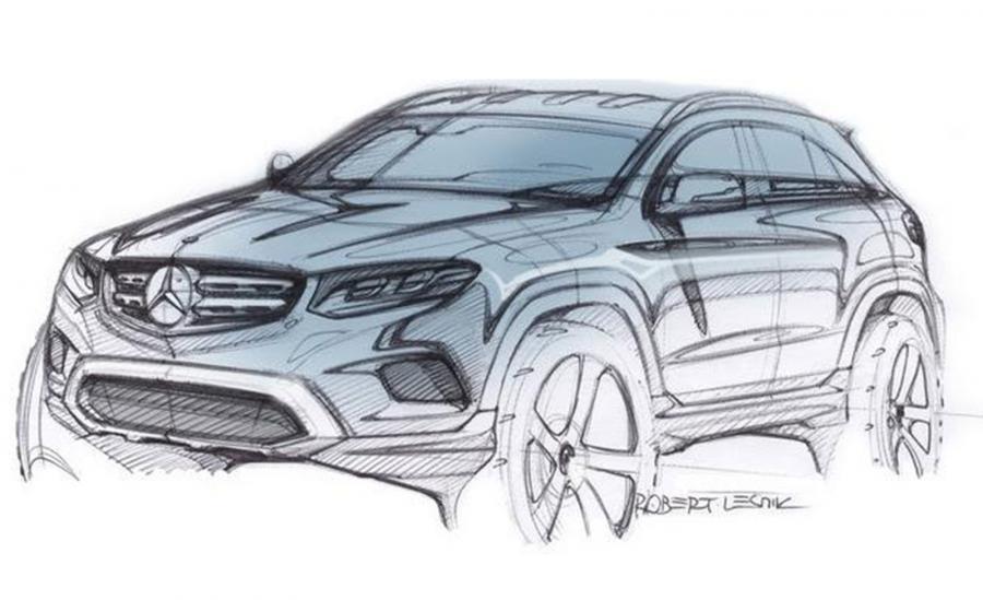 Official sketch teasing the Mercedes-Benz GLC that will be revealed on ...
